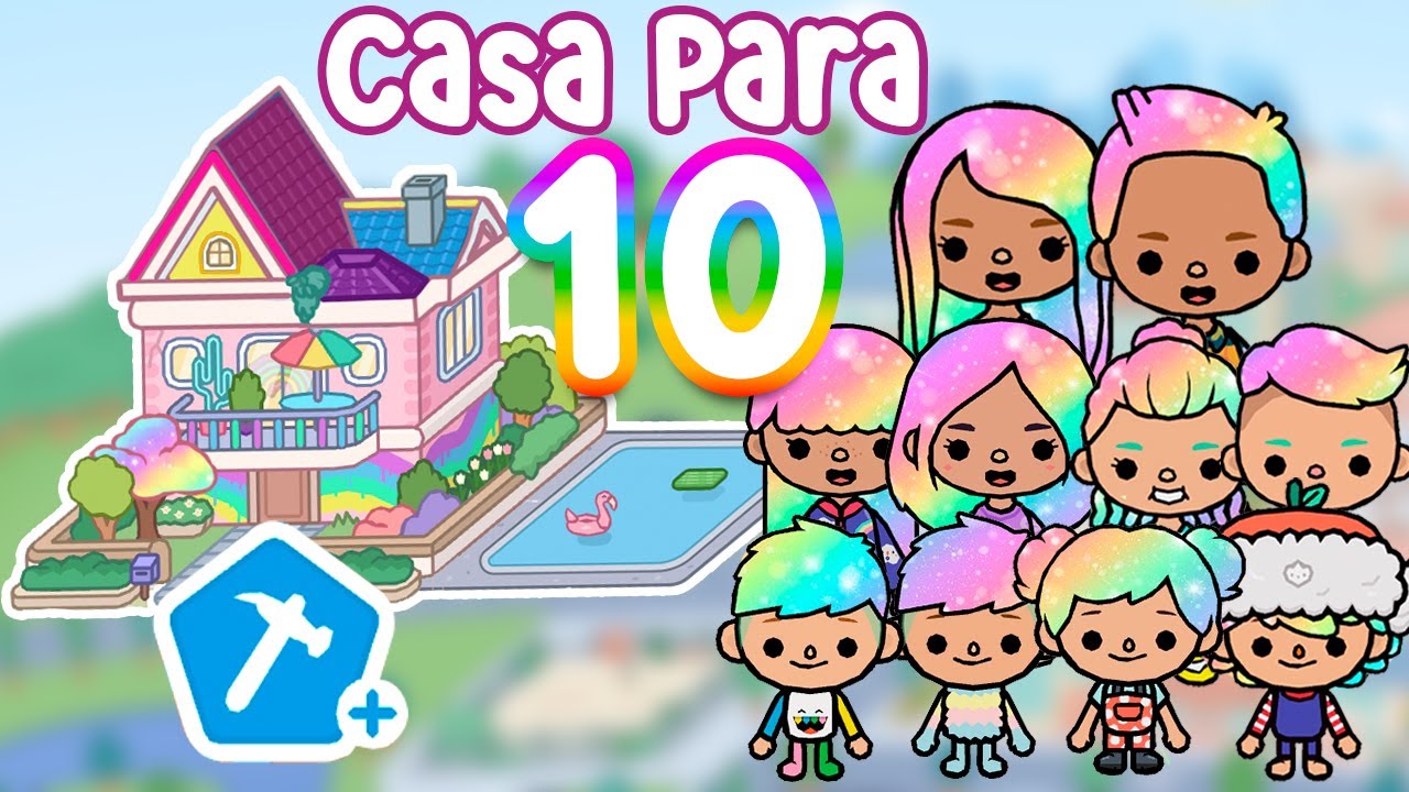 CASA ARCOIRIS para FAMILIA de 10 en Toca Life World | Sol Games - YouTube
