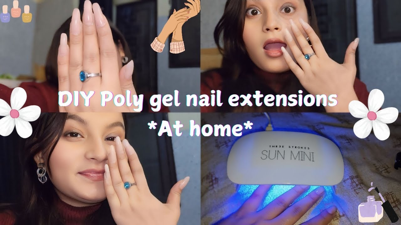 DIY poly gel extensions nail 💅 * At home * | How to do poly gel nail ...