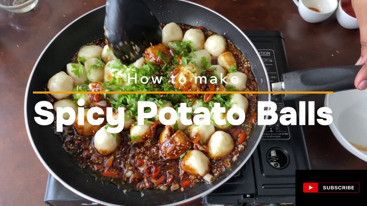EASY SOUR & SPICY POTATO BALLS RECIPE #recipe #cooking #chinesefood #potatorecipe #spicyfood # ...