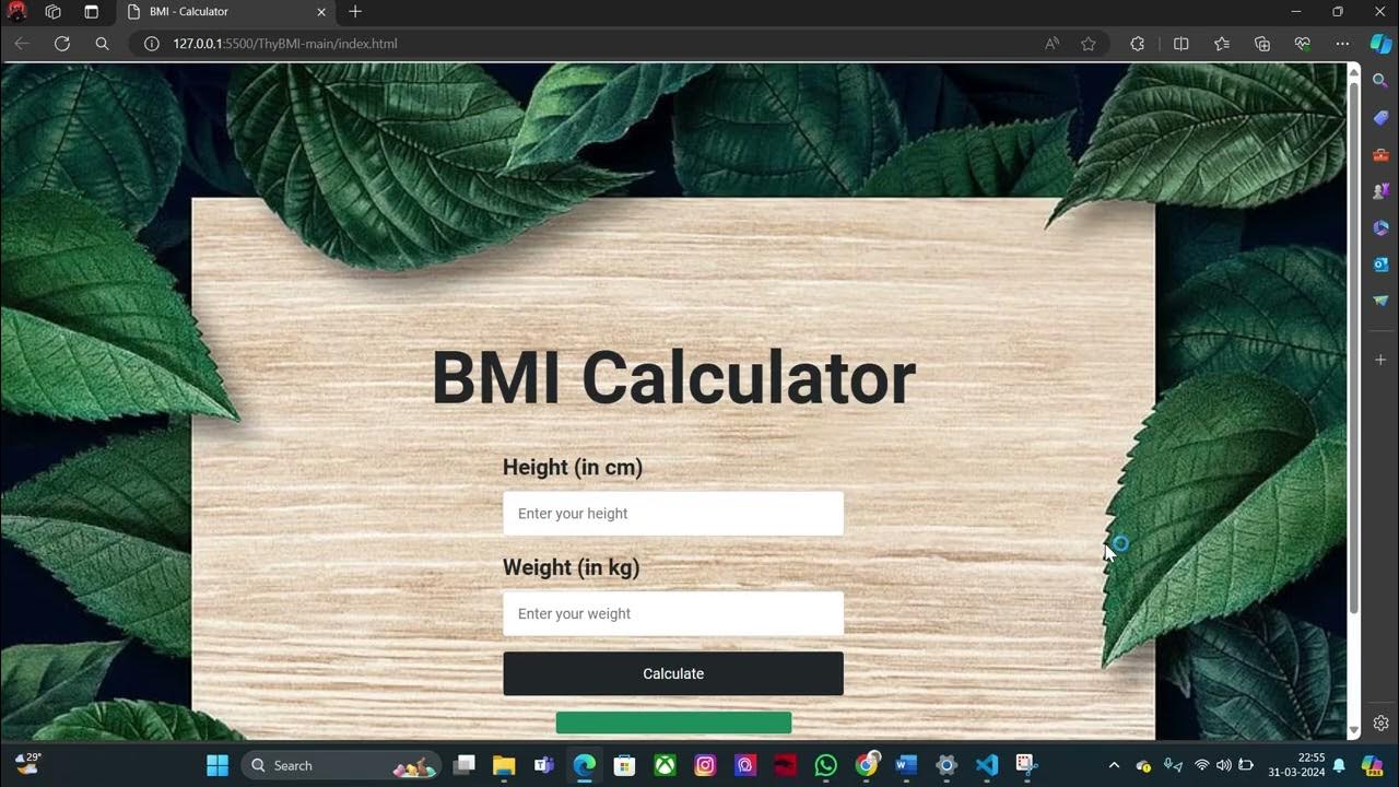 BMI calculator using HTML,CSS,JS // #frontend #webdevelopment - YouTube