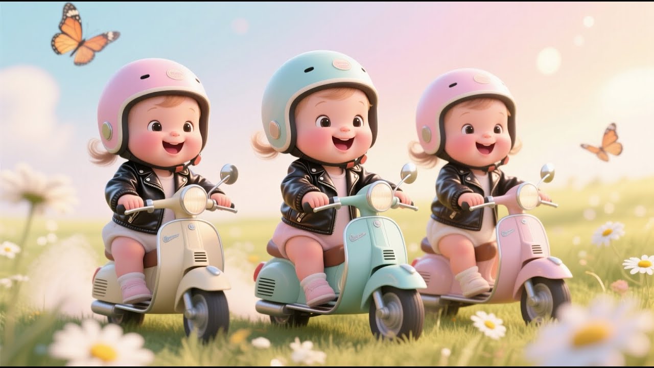 FUNNY VIDEO BABY GIRLS RIDING MOTORCYCLES IN CITY - YouTube