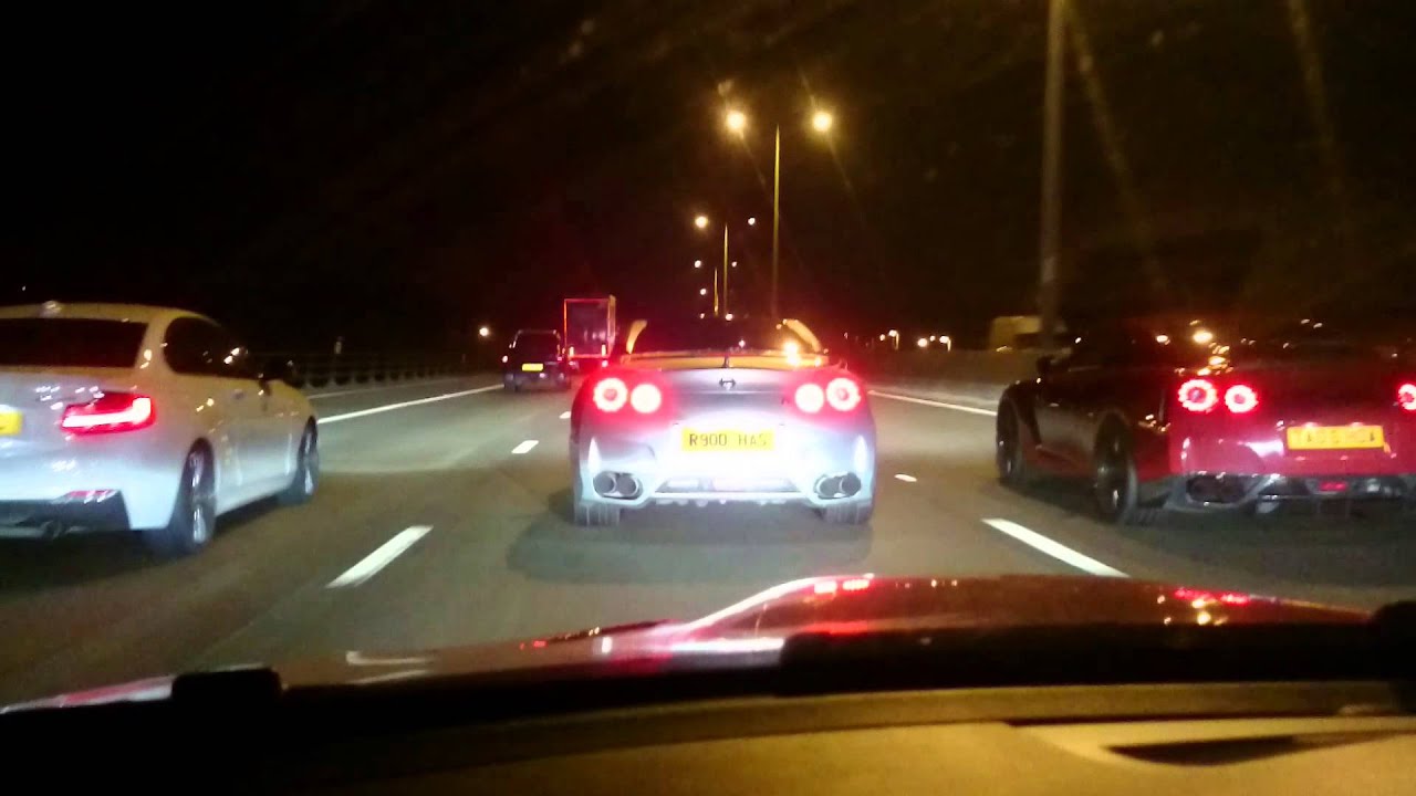 three very fast gtr's roll racing - YouTube