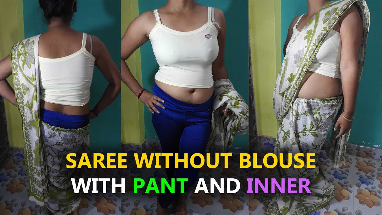 SAREE WITHOUT BLOUSE | SAREE WITH INNER|UNIQUE STYLE PARTY WEAR SAREE ...