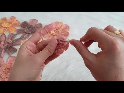 Çiçek Motifli Üçgen Şal Örgü Modeli / Üçgen Şal / Çeyizlik Şal / Çiçek Şal / Kolay Şal