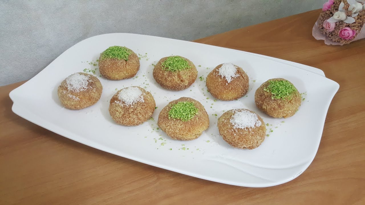 البسبوسه التركيه \ Semolina dessert - Turkish Basbousa - YouTube