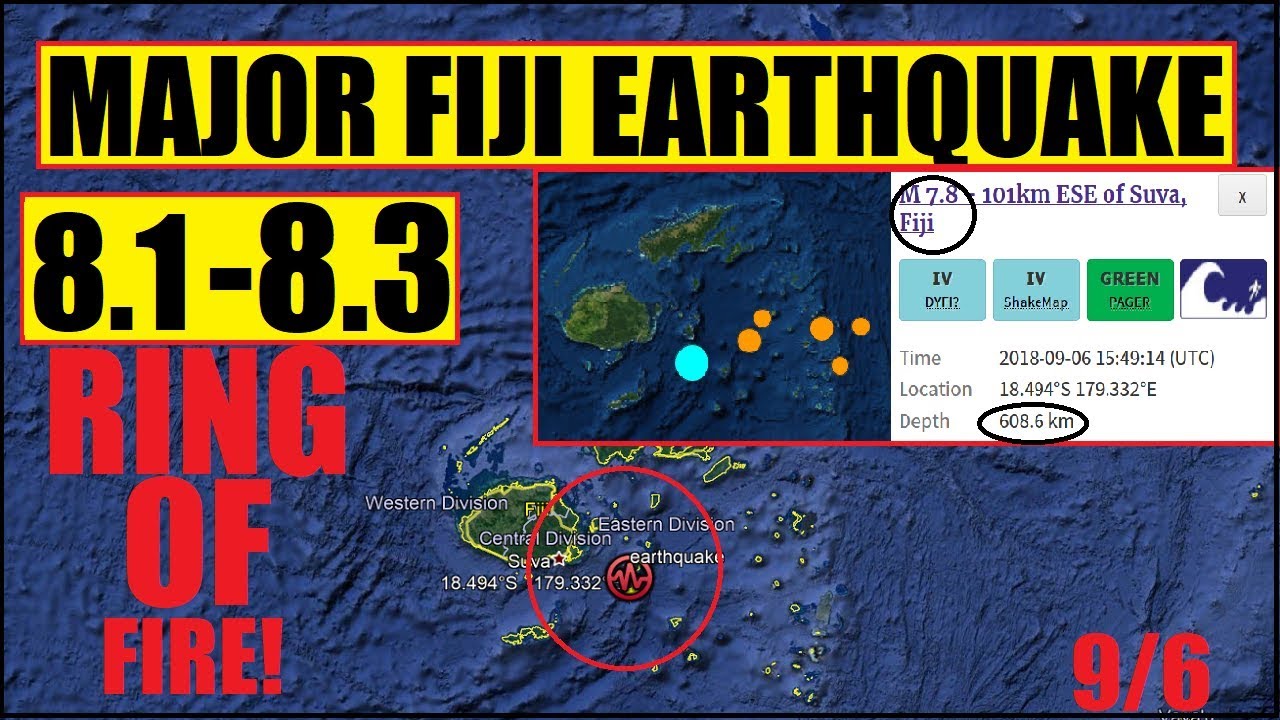 MASSIVE 8.1 EARTHQUAKE STRIKES FIJI - 2nd 8.1 - 8.2 in 19 DAYS! - YouTube