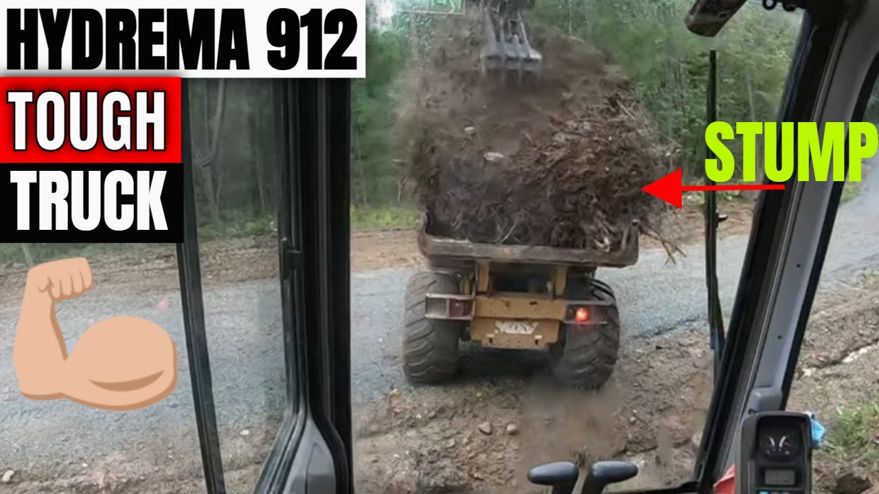 Installing a new gravel driveway with Kobelco excavator Hydrema 912 ...