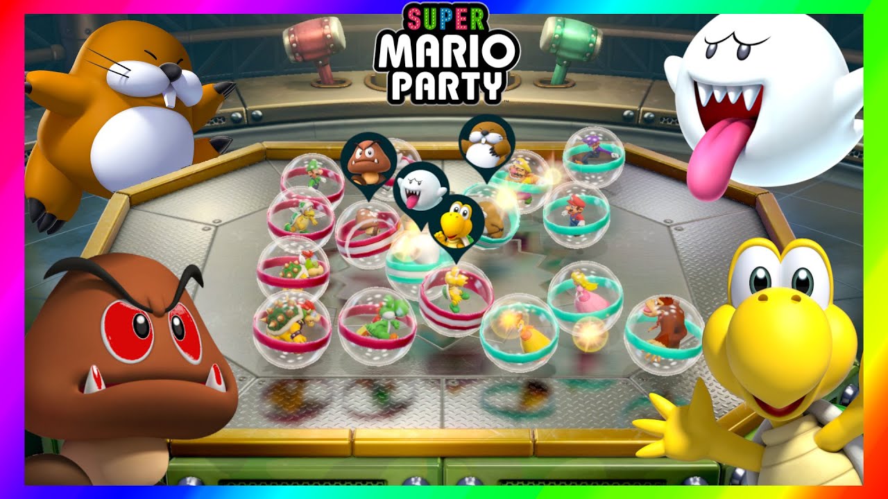 Super Mario Party Minigames Goomba vs Koopa troopa vs Monty Mole vs Boo ...