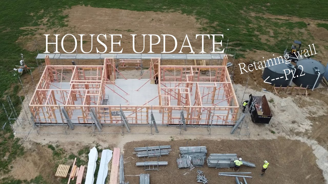 Scaffolding Begins & continuation on Retaining wall EP11 - YouTube