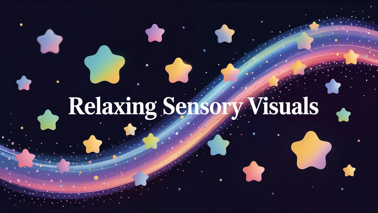Relaxing Sensory Visuals | Slow Motion Multicolor Stars for Sleep and ...