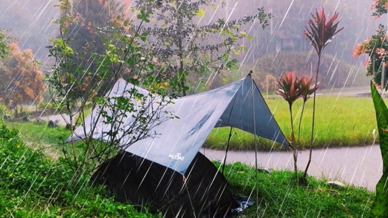 RAIN CAMPING ⛈️ solo camping in heavy rain - RELAXING CAMPING IN THE ...