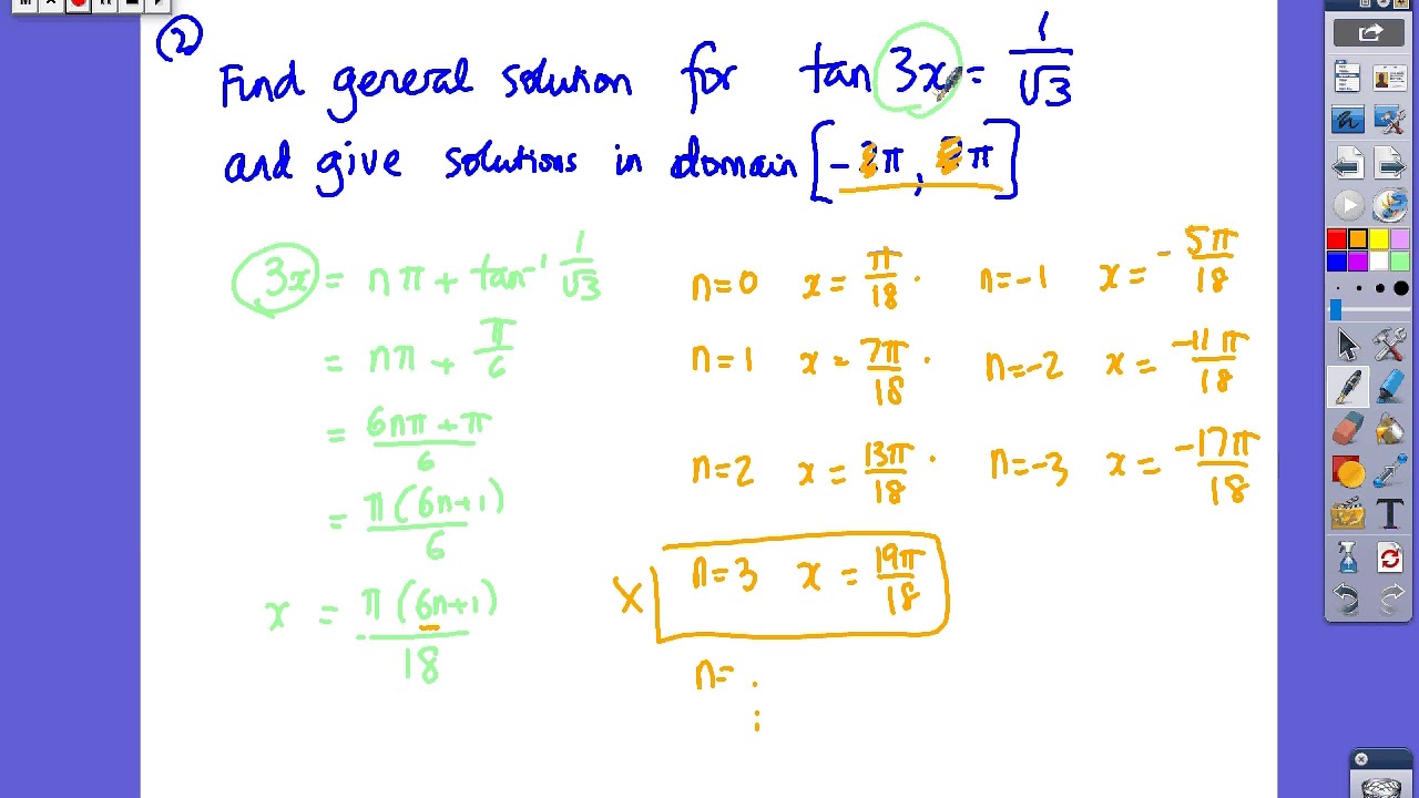 General Solution to Trig Equations - YouTube