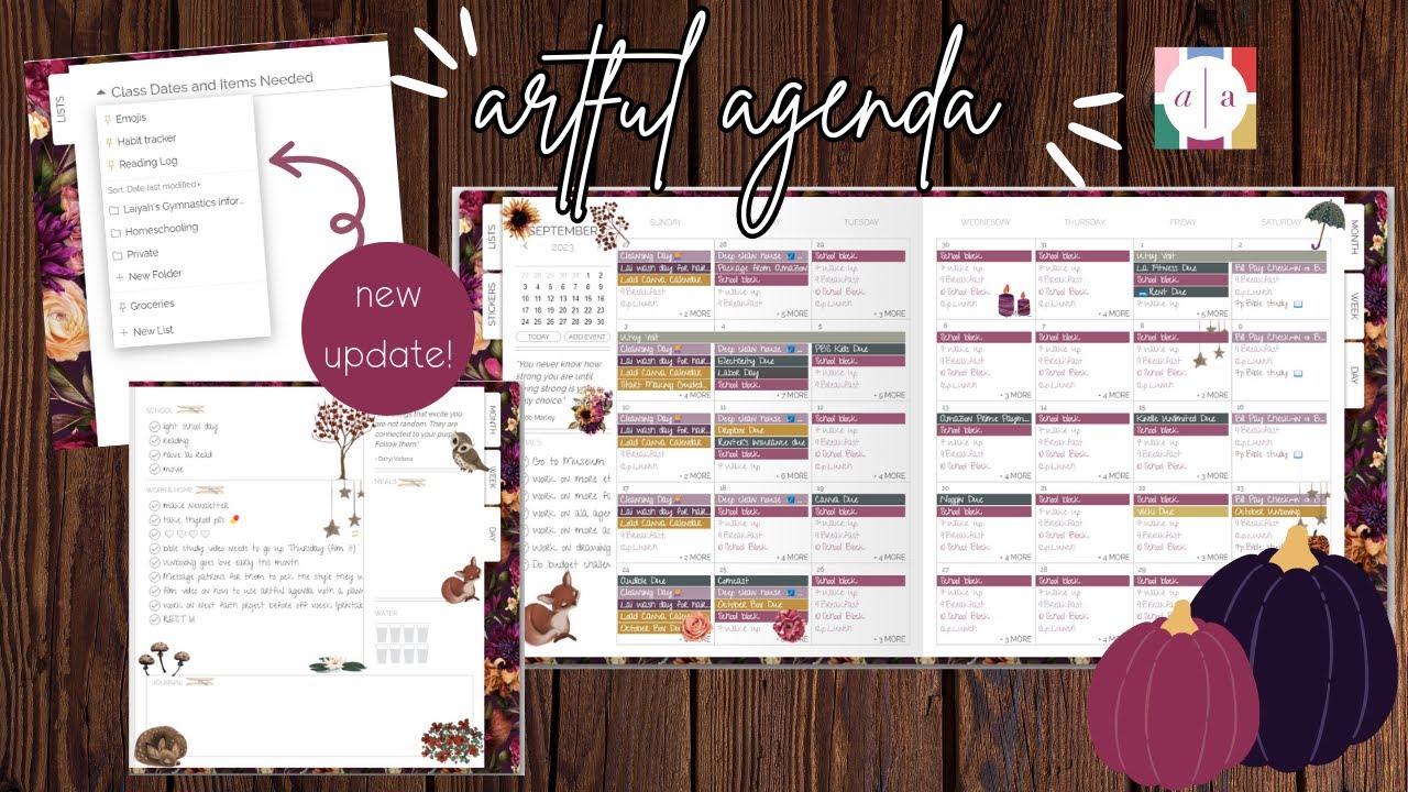 Artful Agenda-Digital Plan With Me-September Setup - YouTube