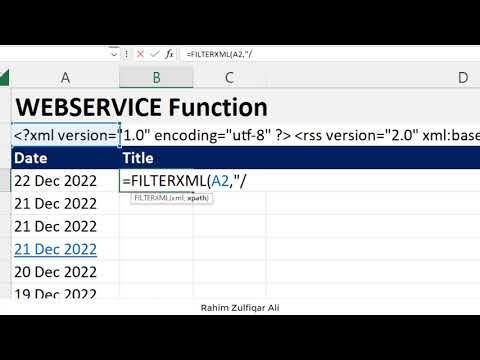 Retrieve Data from NASA Website RSS Feeds | WEBSERVICE & FILTERXML Function in Microsoft Excel ...