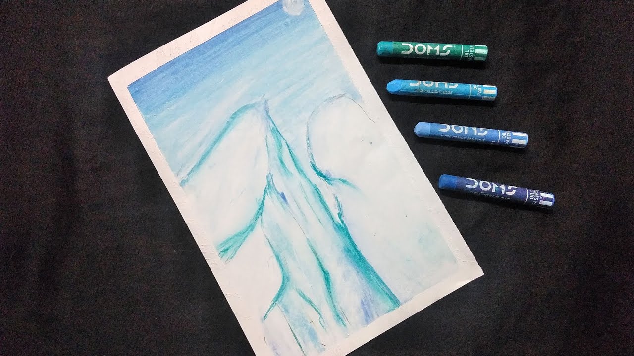 oil pastel drawing for beginners 😊|| ice dar drawing 🏔️ ...