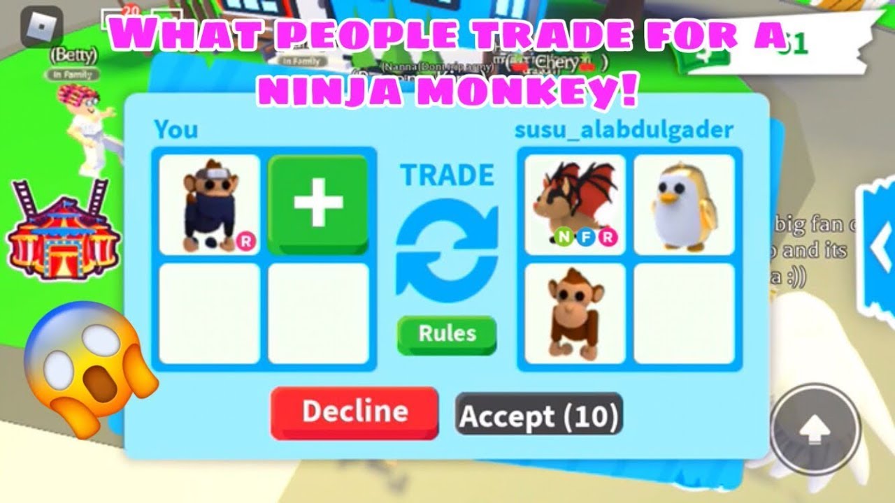 Trading Ninja Monkey || Adopt Me || Cyan Leaf Gaming - YouTube