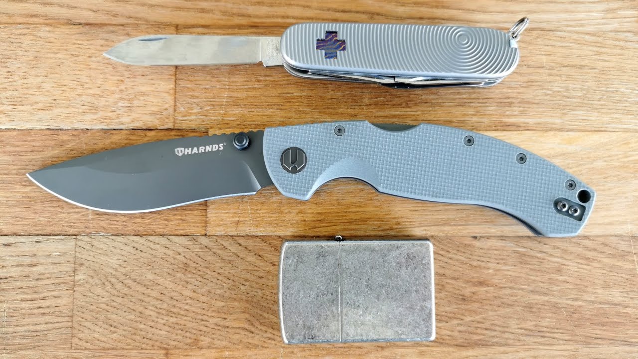 HARNDS Timberwolf CK2701 - Titanium Coated D2 Knife with Backlock - YouTube