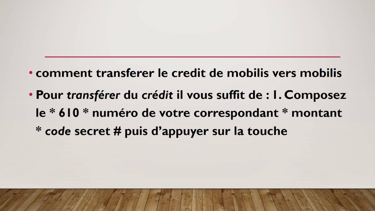 comment transferer le credit de mobilis vers mobilis - YouTube