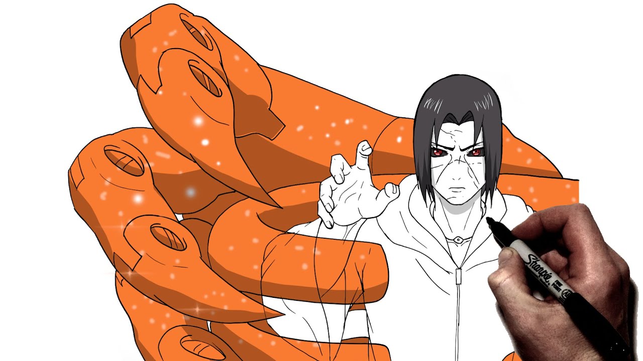 How To Draw Itachi's Susanoo Defense | Step By Step | Naruto - YouTube