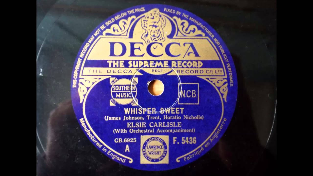 Whisper Sweet, Elsie Carlisle, 1935 - YouTube