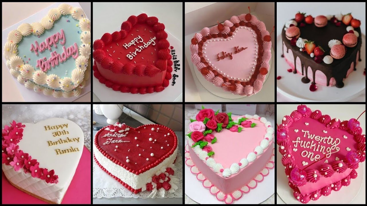 Latest Amazing Heart Cake Design || Very Beautiful Heart Shape Birthday ...