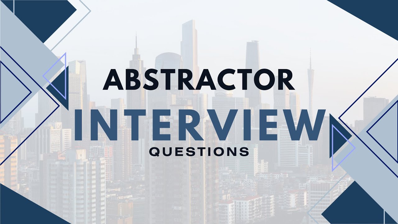 Clinical Registry Support: Interview Questions for Abstractor - YouTube