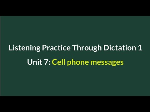 Listening Practice Through Dictation 1-for beginners - Unit 7:Cell ...