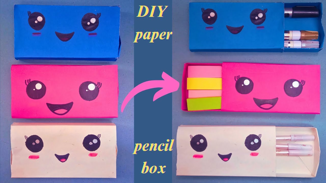 How to Make a Paper Pencil Box | DIY Paper Pencil Box | Easy - YouTube