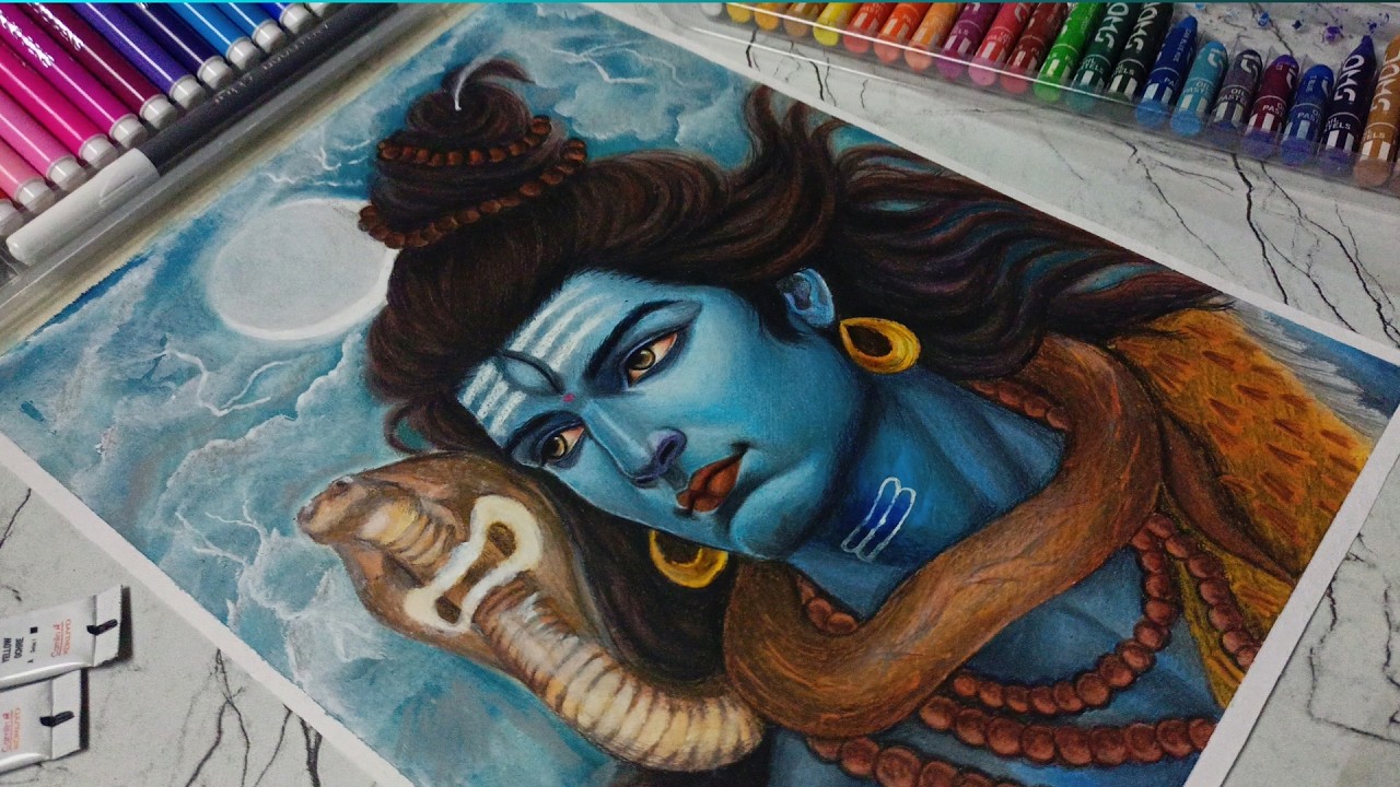 shiv ji drawing easy (tutorial) |how to draw mahadev drawing 🚩 - YouTube