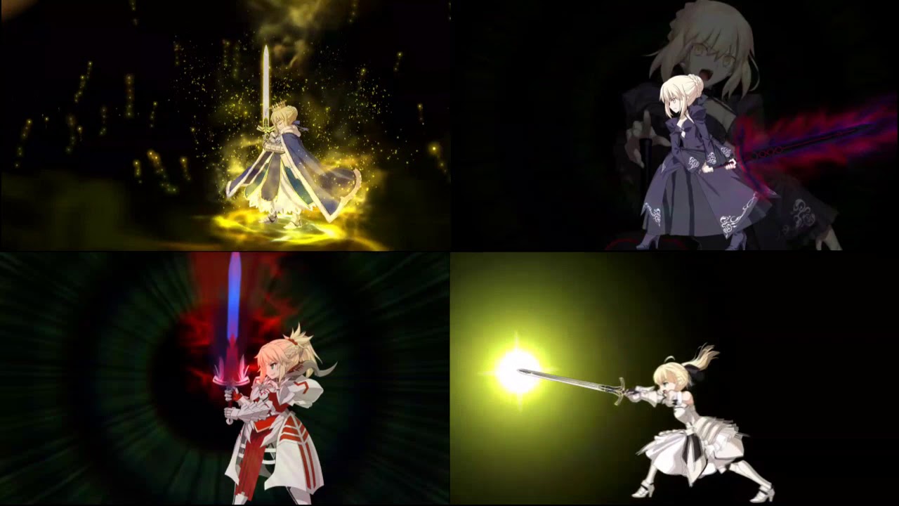 Fate / Grand Order : Excalibur + Exaclibur Morigan + Caliburn + Clarent ...