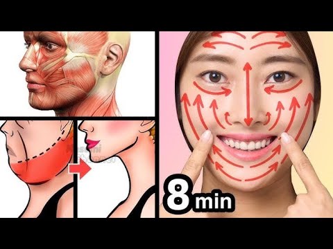 8 Minutes Facial exercises to look YOUNGER | FACE fitness | FACE yoga ...
