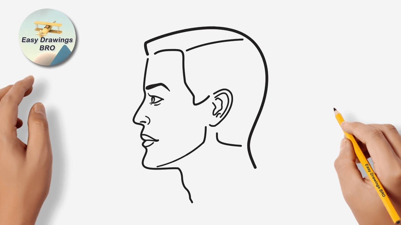 एक आदमी का सिर कैसे बनाएं | How to draw a man head | Easy Drawings BRO ...