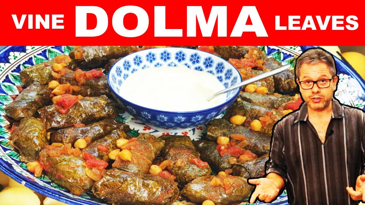 How to make dolma vine leaves עלי גפן долма толма каваток - YouTube