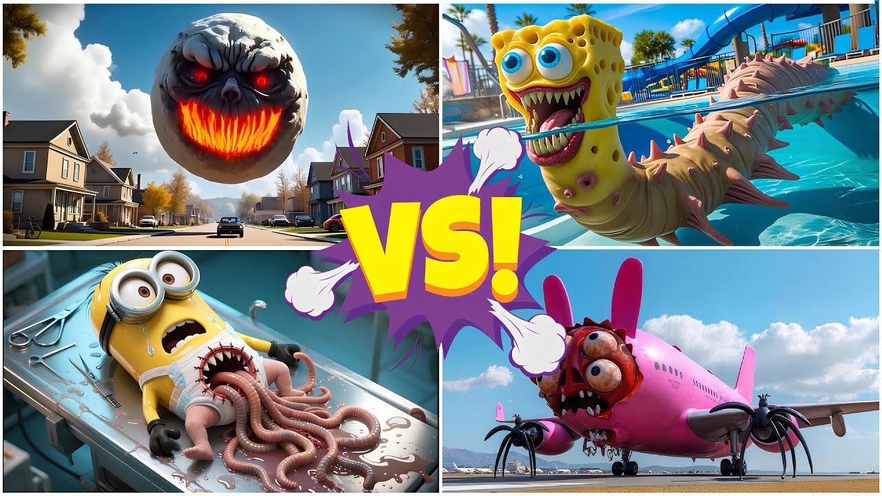 SPONGEBOB EXE 🆚 MINION PARASITE 🆚 PINKI INFECTED SKY | Spining Wheel ...