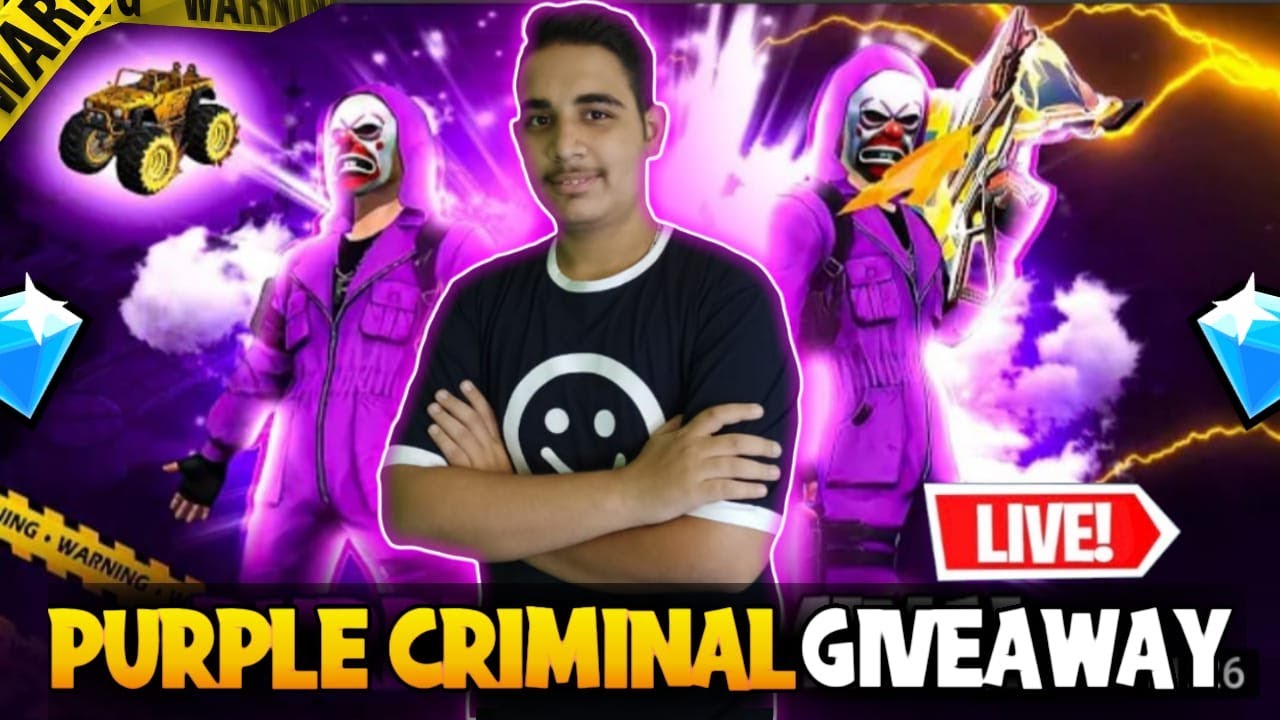 PURPLE CRIMINALGIVEAWAY |FF LIVE GIVEAWAY |TEAM CODE |CUSTOM ROOM ...
