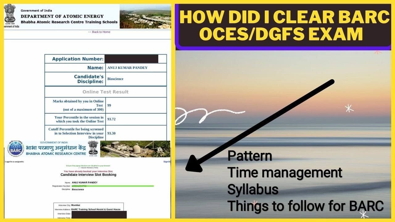 HOW DID I CLEAR BARC OCES DGFS EXAM | TIPS TO CLEAR BARC SCIENTIFIC ...