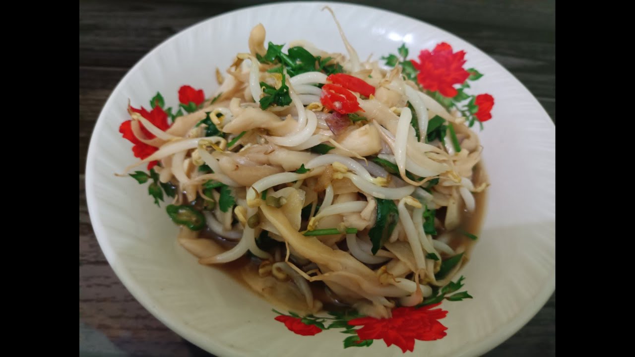 menu simpel ~ tumis toge jamur tiram - YouTube