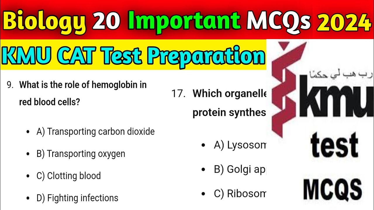 KMU CAT Test 2024 Most Important Biology MCQs || KMU CAT Test ...
