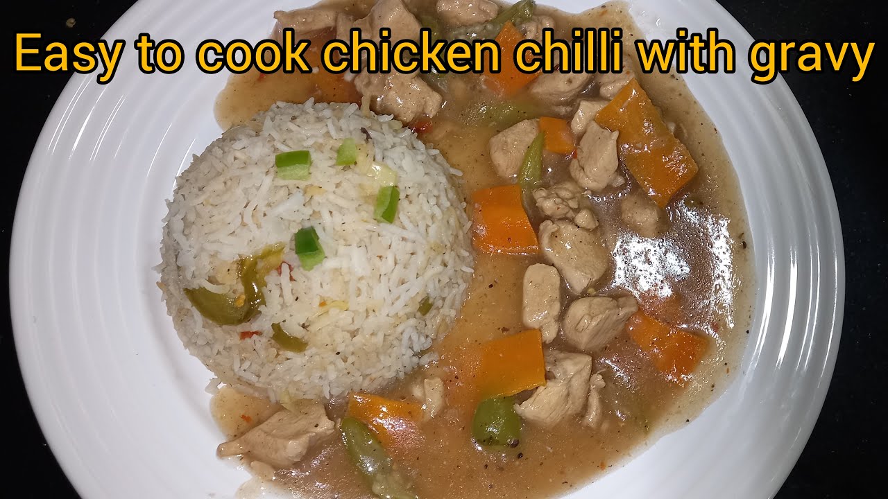 Chicken chilli gravy recipe||Chinese chicken chilli with gravy||Mom's kitchen and vlog - YouTube