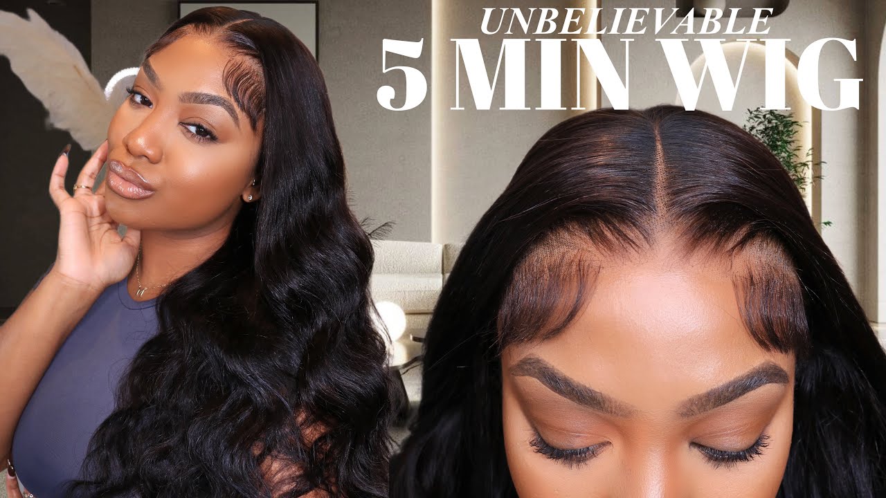 BEST GLUELESS WAVY WIG INSTALL! REALISTIC SCALP RESULTS, NO STYLIST ...