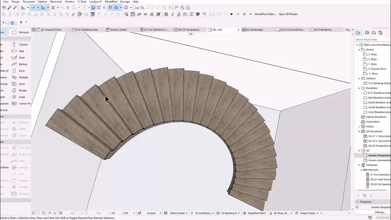 How to draw spiral stairs in Archicad - YouTube