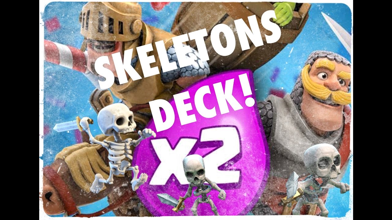 Clash Royale - DOUBLE ELIXIR CHALLENGE ALL SKELETON DECK! - YouTube