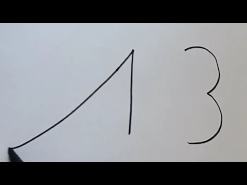 13'den köpek çizimi / Kolay çizimler / #rakamlardançizimler