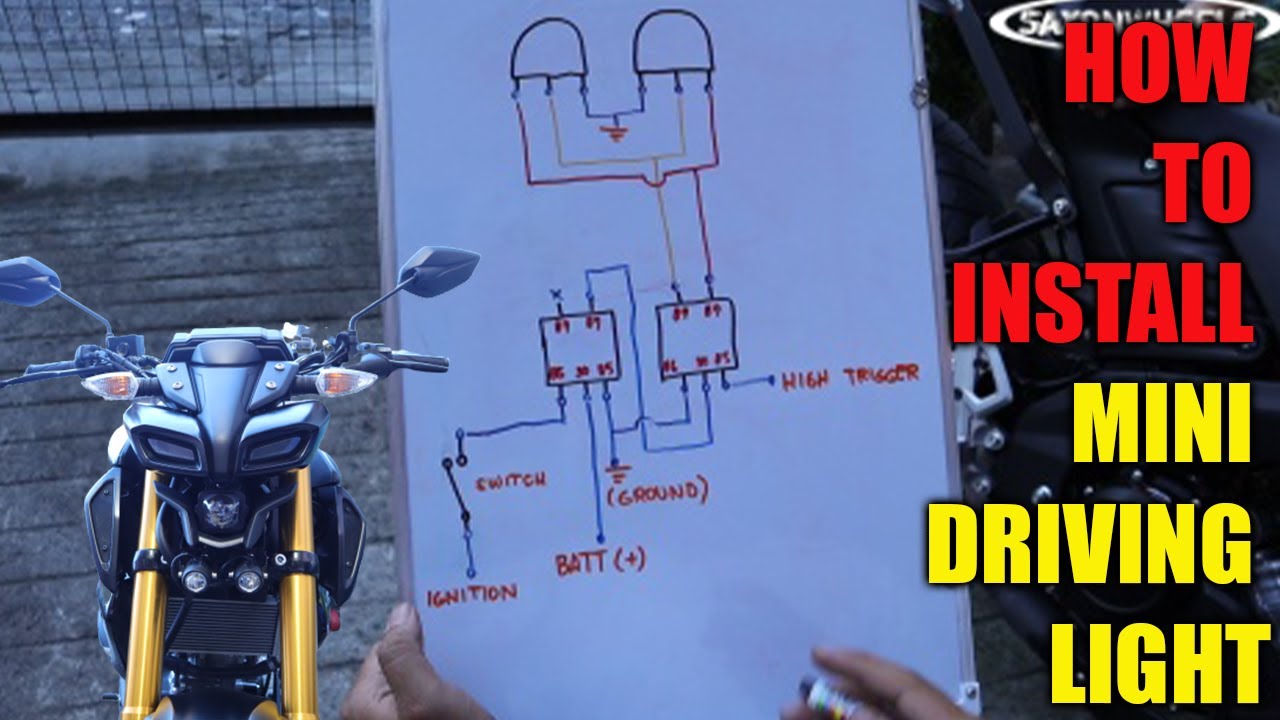HOW TO INSTALL MINI DRIVING LIGHT IN MOTORCYCLE | PAANO MAG INSTALL NG ...