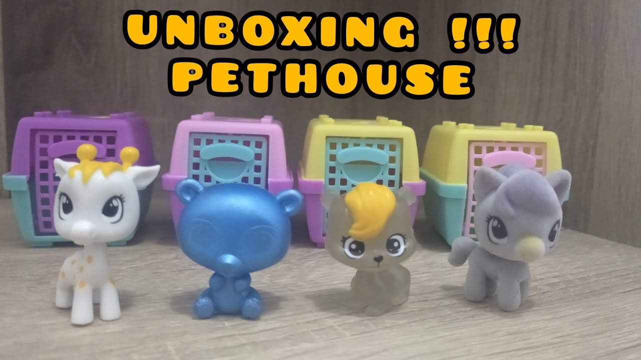 Unboxing hewan peliharaan baru,kucing, beruang, jerapah, kuda poni ...
