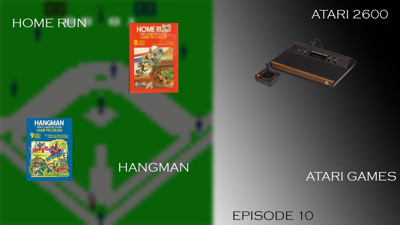 LETS PLAY HOME RUN AND HANGMAN ON THE ATARI 2600 - YouTube