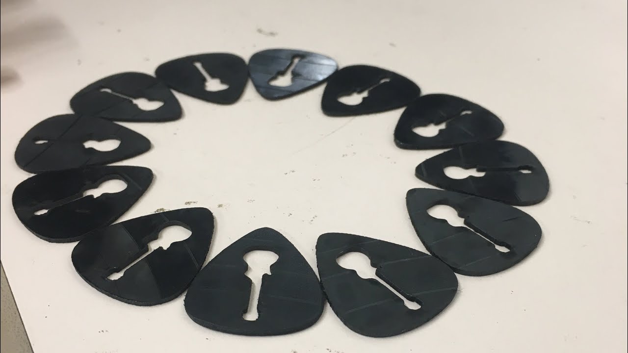 Laser cutting Guitar Picks from Vintage Vinyl Records Full Video - YouTube