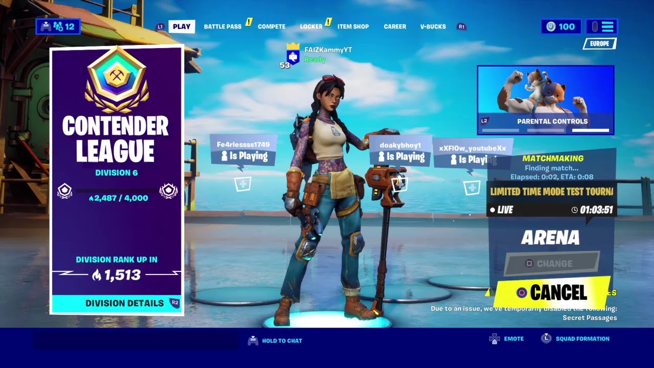 Fortnite tryin to get 3k points in arena - YouTube