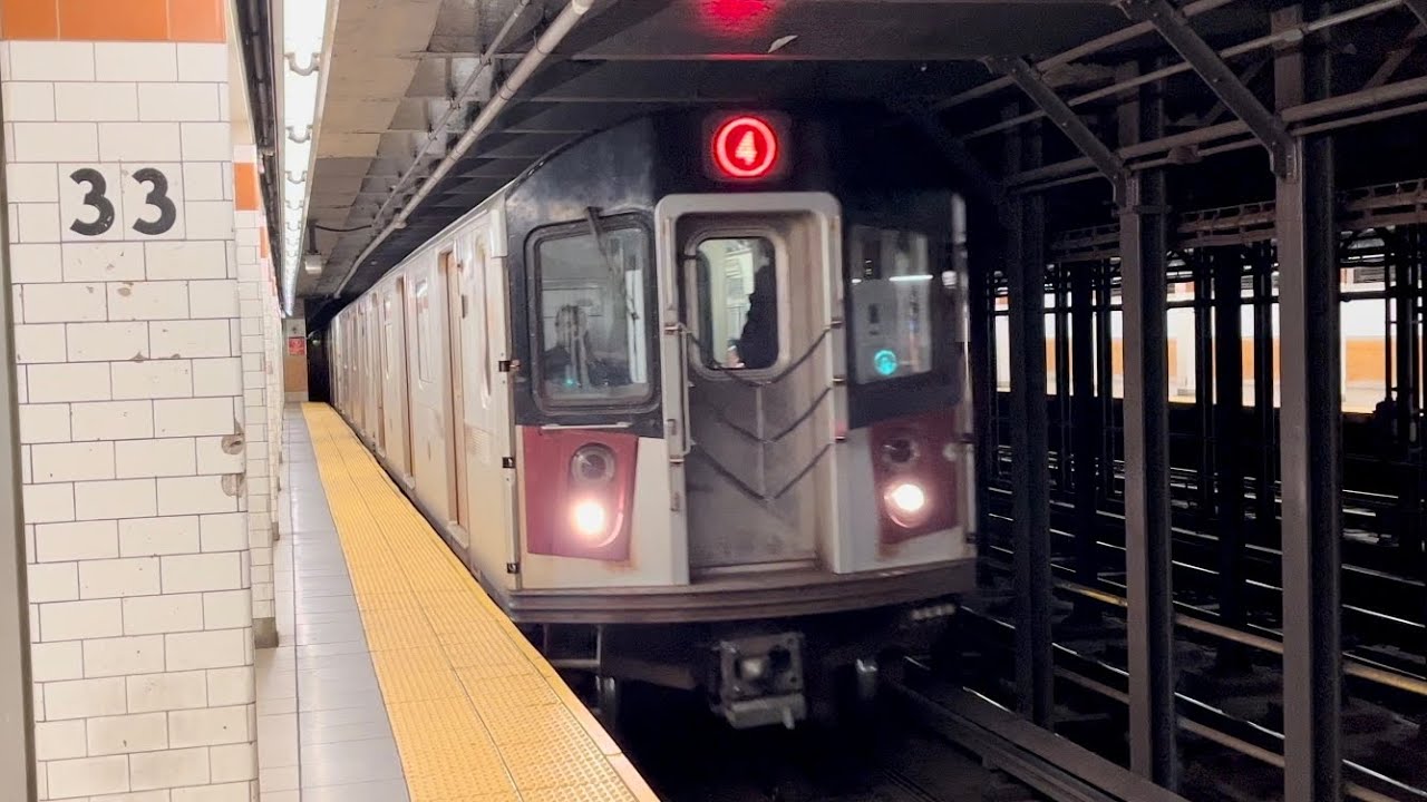 NYCT Subway: R142A (4) Train at 33rd Street - YouTube