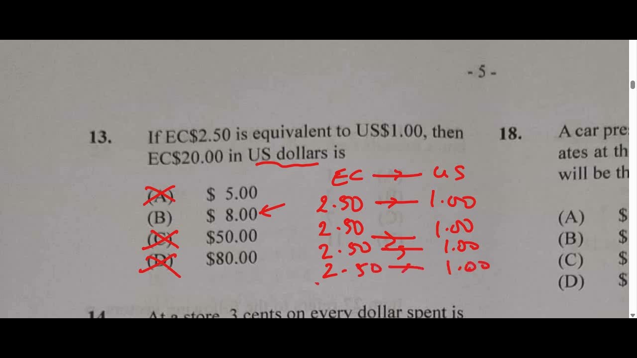 Question 13 of 60| January 2022 Multiple Choice| CSEC Mathematics ...